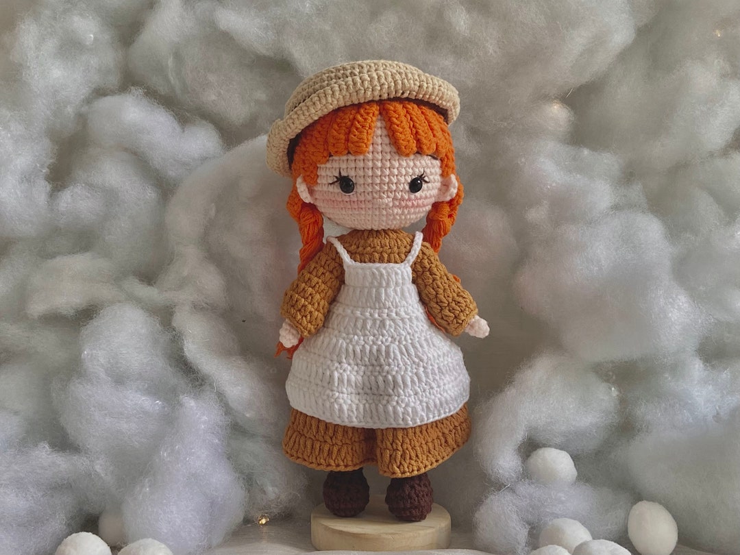 Handmade Red Hair Anna Crochet Doll Finished Frozen Amigurumi Gift for ...