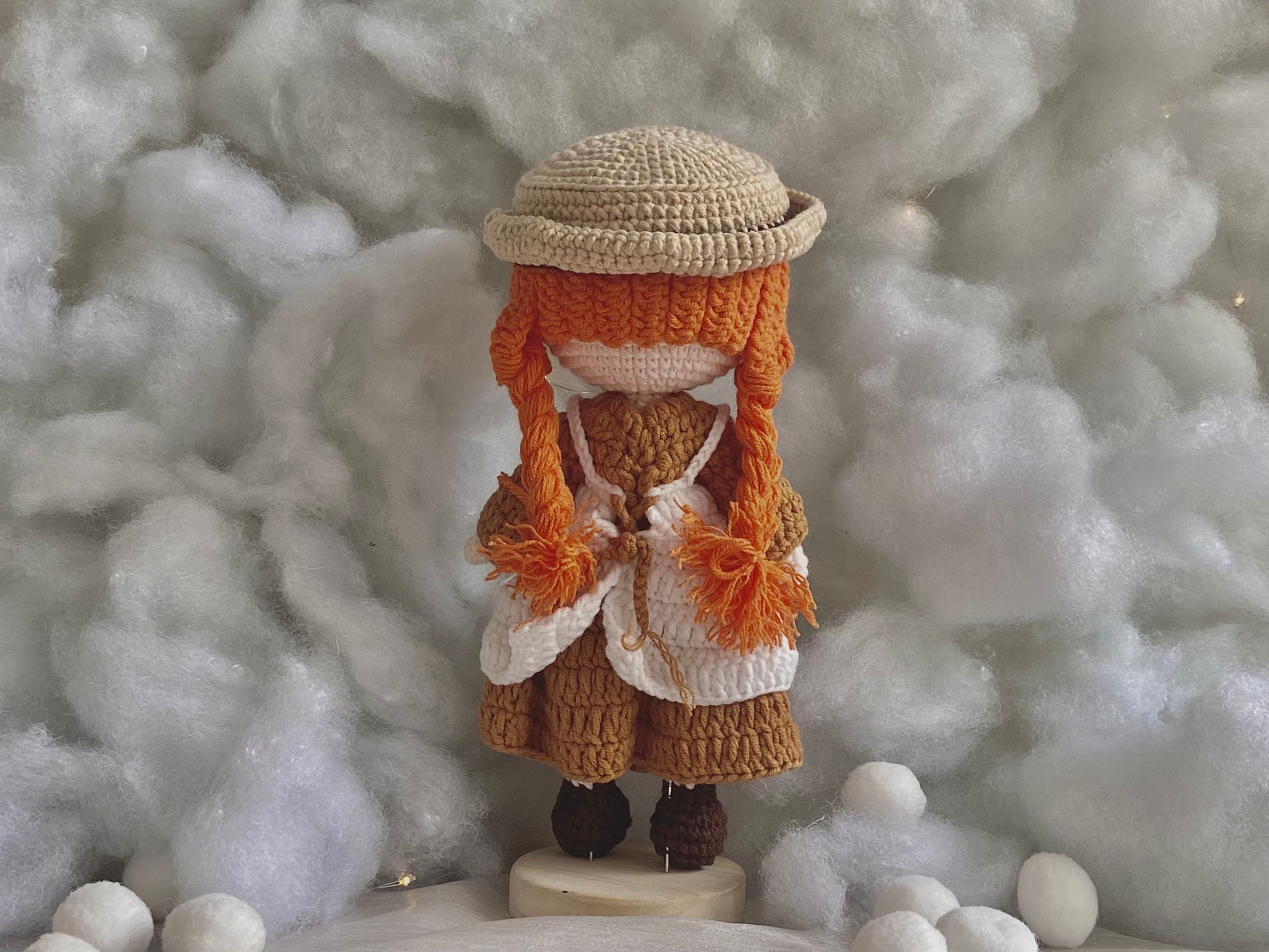 Handmade Red Hair Anna Crochet Doll Finished Frozen Amigurumi Gift for ...