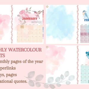 Cute Watercolor 2024 Undated Digital Planner Template for iPad and ...