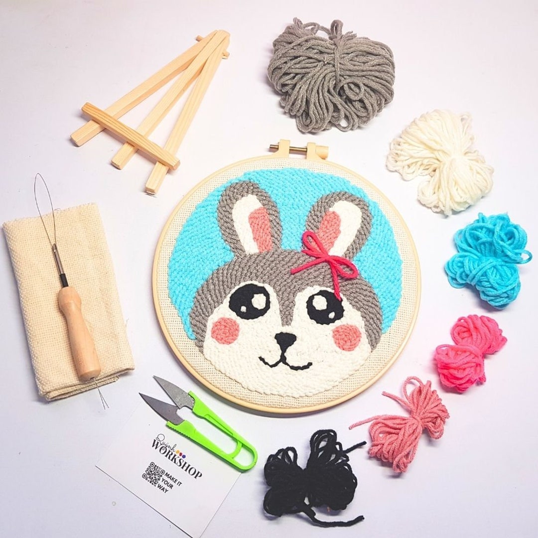DIY Punch Needle Kit for All Ages 3 - Complete Needlepoint Tool Set ...