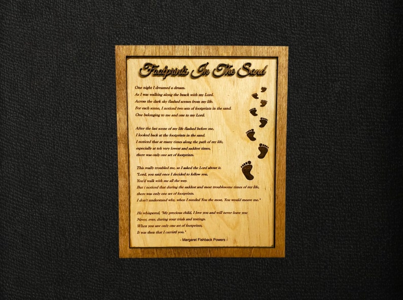 Beautiful "footprints in the Sand" Sign, Religious Wall Art, Layered ...