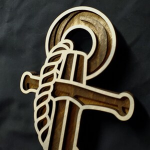 Beautiful 3D 3 Layer Wood Anchor, Nautical Art, Boat Anchor, Boat Decor ...