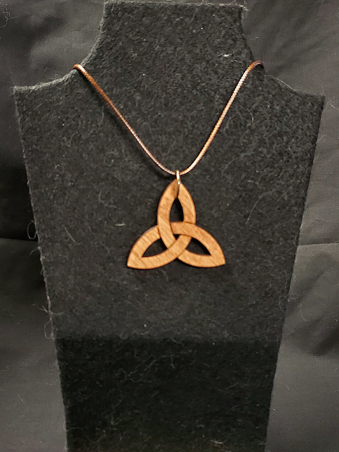 Celtic Trinity, Triquetra Knot Necklace With 18 Inch Wax Braided Cord ...