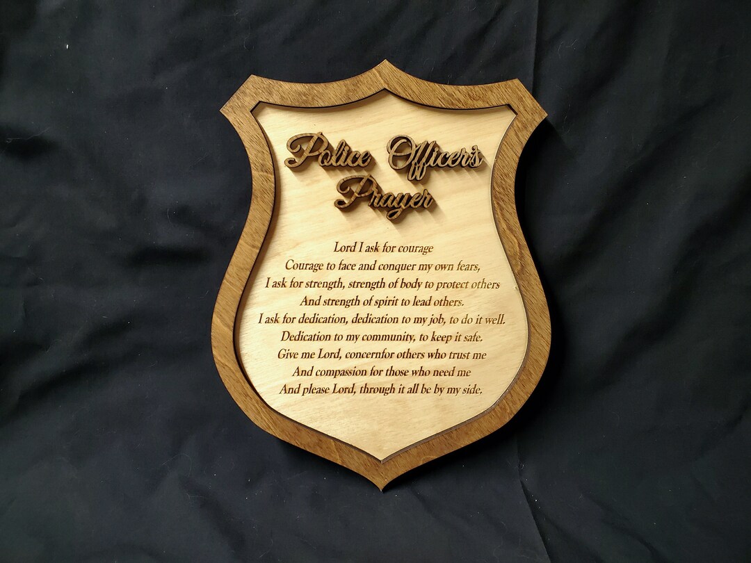 Police Officer's Prayer Shield Sign, Police Prayer, 3D Police Man's ...