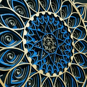 Beautiful 5 Layer Wood Solar Eclipse Mandala, Sun and Moon Decor ...