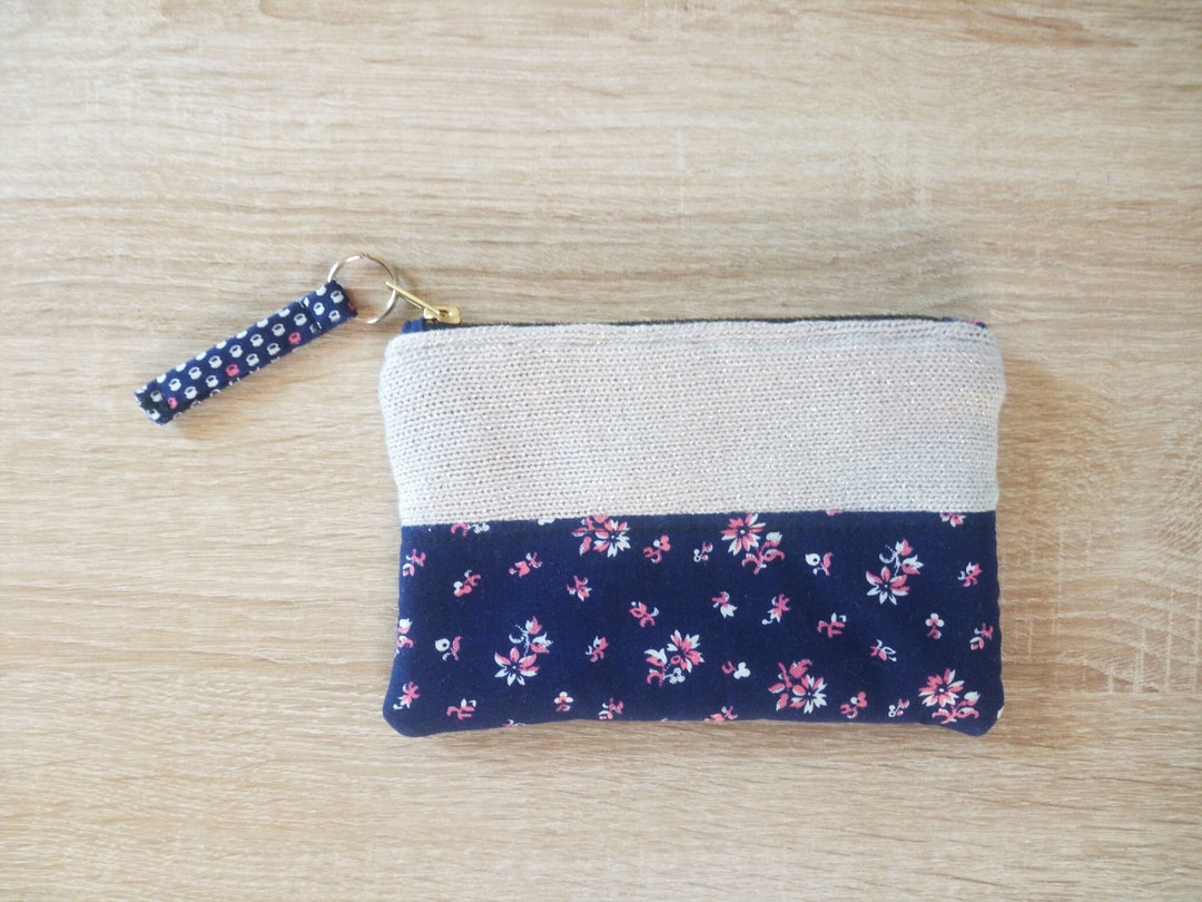 Lined Zipped Pouch Recycled Textile and Leather Kit Beige - Etsy