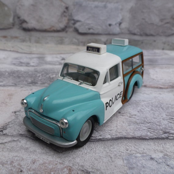 Toys Police 1960s British classic vehicle Morris Miner Traveller blue ...