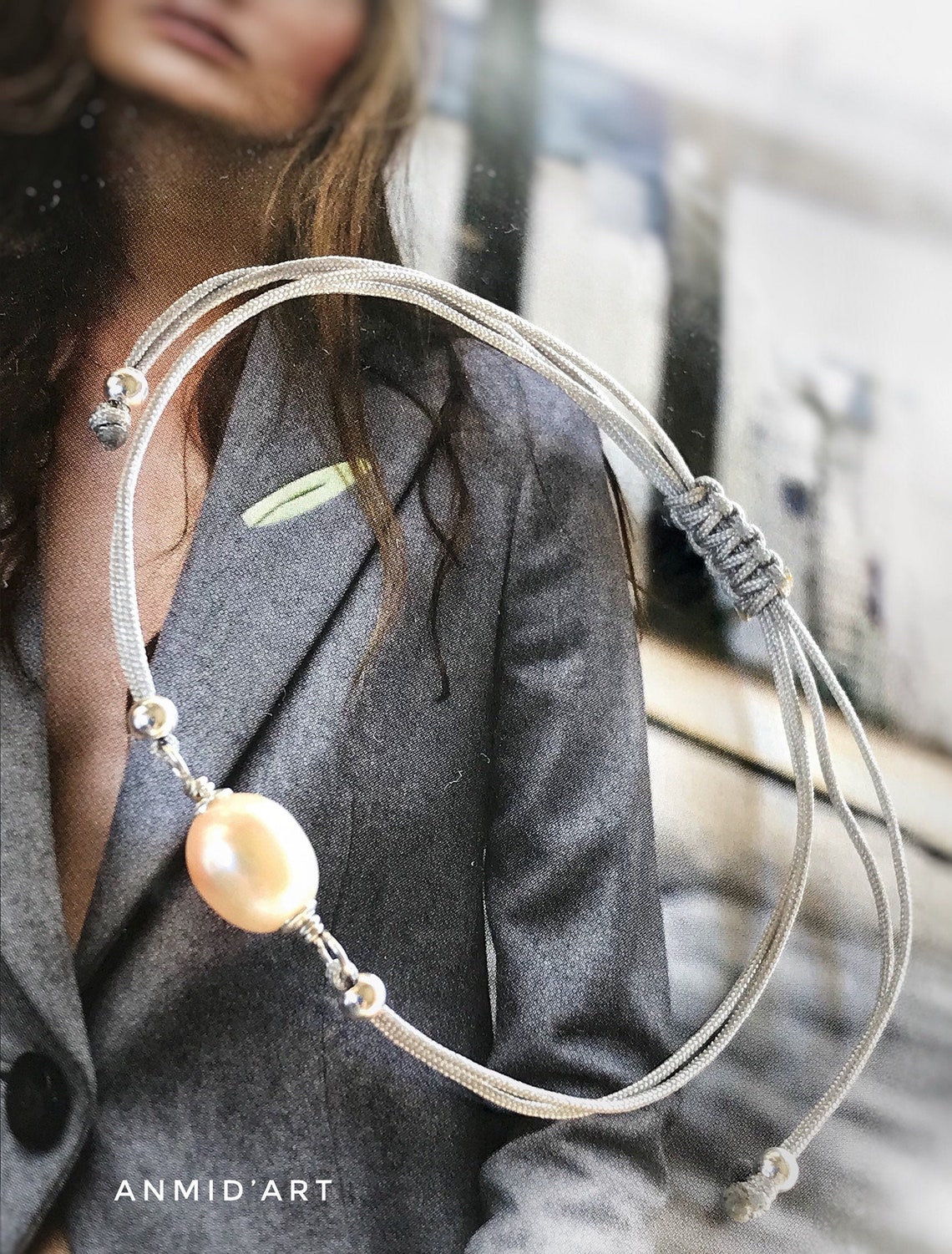 Pearl Gray String Bracelet Long Distance Friendship Christmas - Etsy