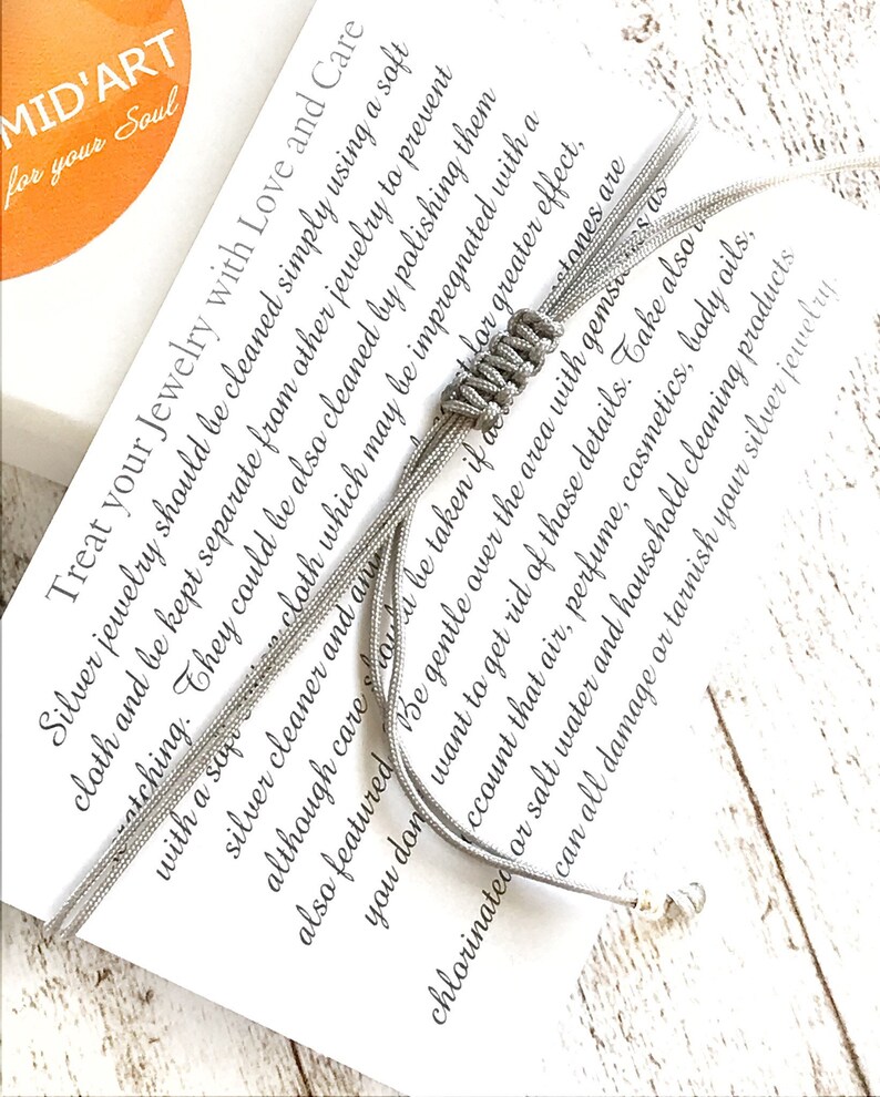 Pearl gray string bracelet long distance friendship gift | Etsy