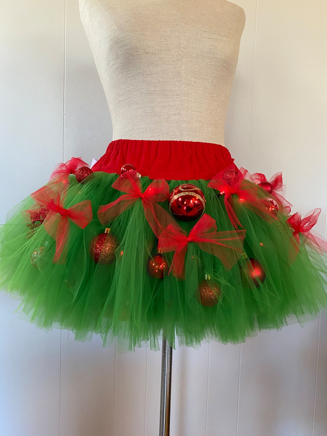 Adult Christmas Tutu Size Medium Ready to Ship Red Decorated Tutu Red ...