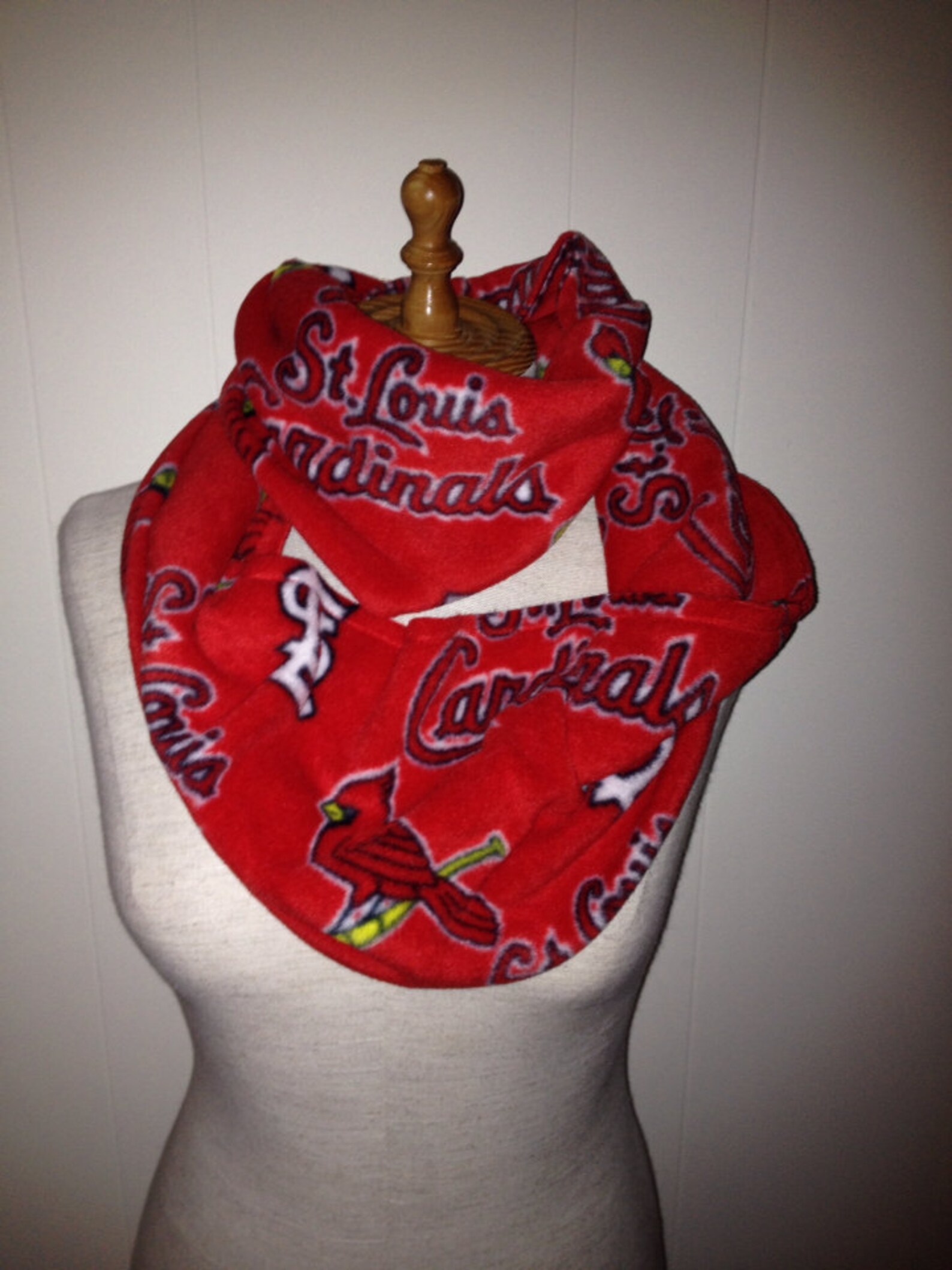Cardinal Red Fleece Infinity Scarf - Etsy