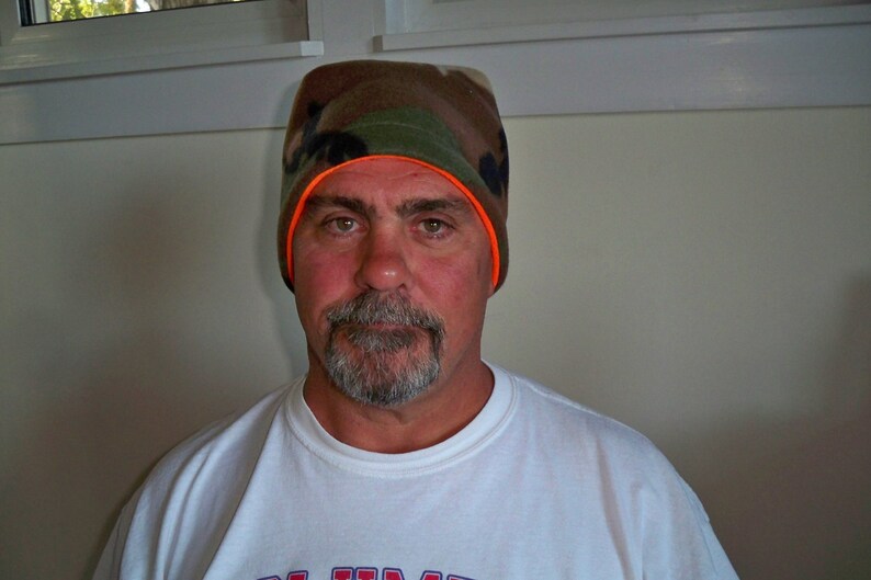 Reversible Camo/ Hunter Orange Fleece Hat | Etsy