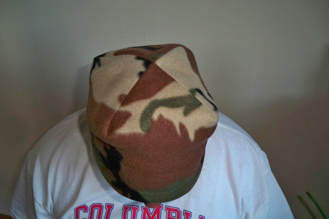 Reversible Camo/ Hunter Orange Fleece Hat | Etsy