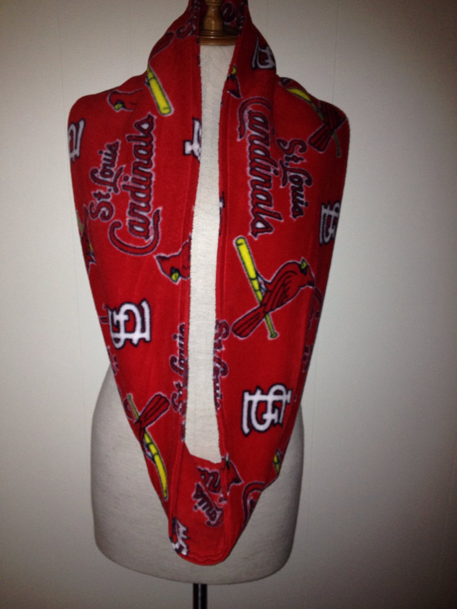 Cardinal Red Fleece Infinity Scarf - Etsy