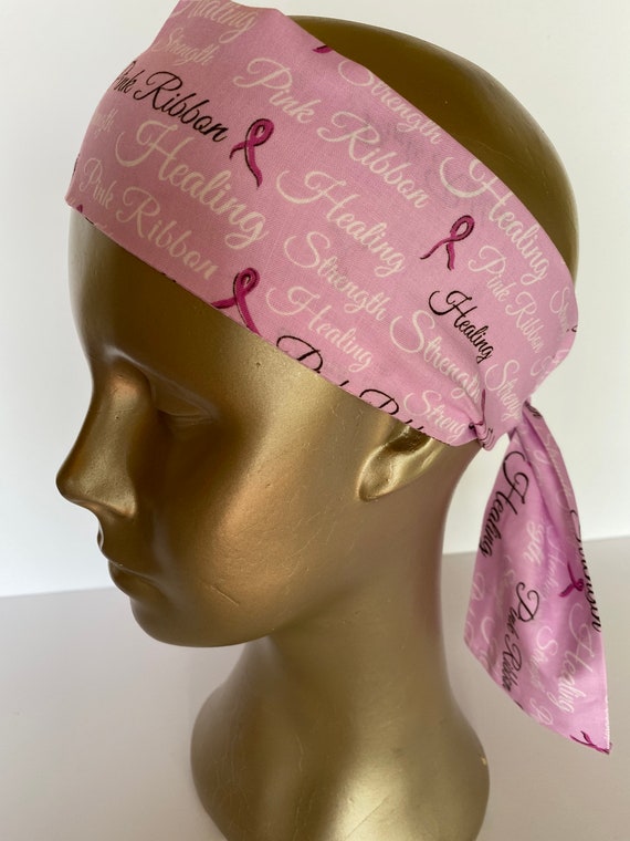 Pink Ribbon Breast Cancer Awareness Headband Survivor Headwrap | Etsy