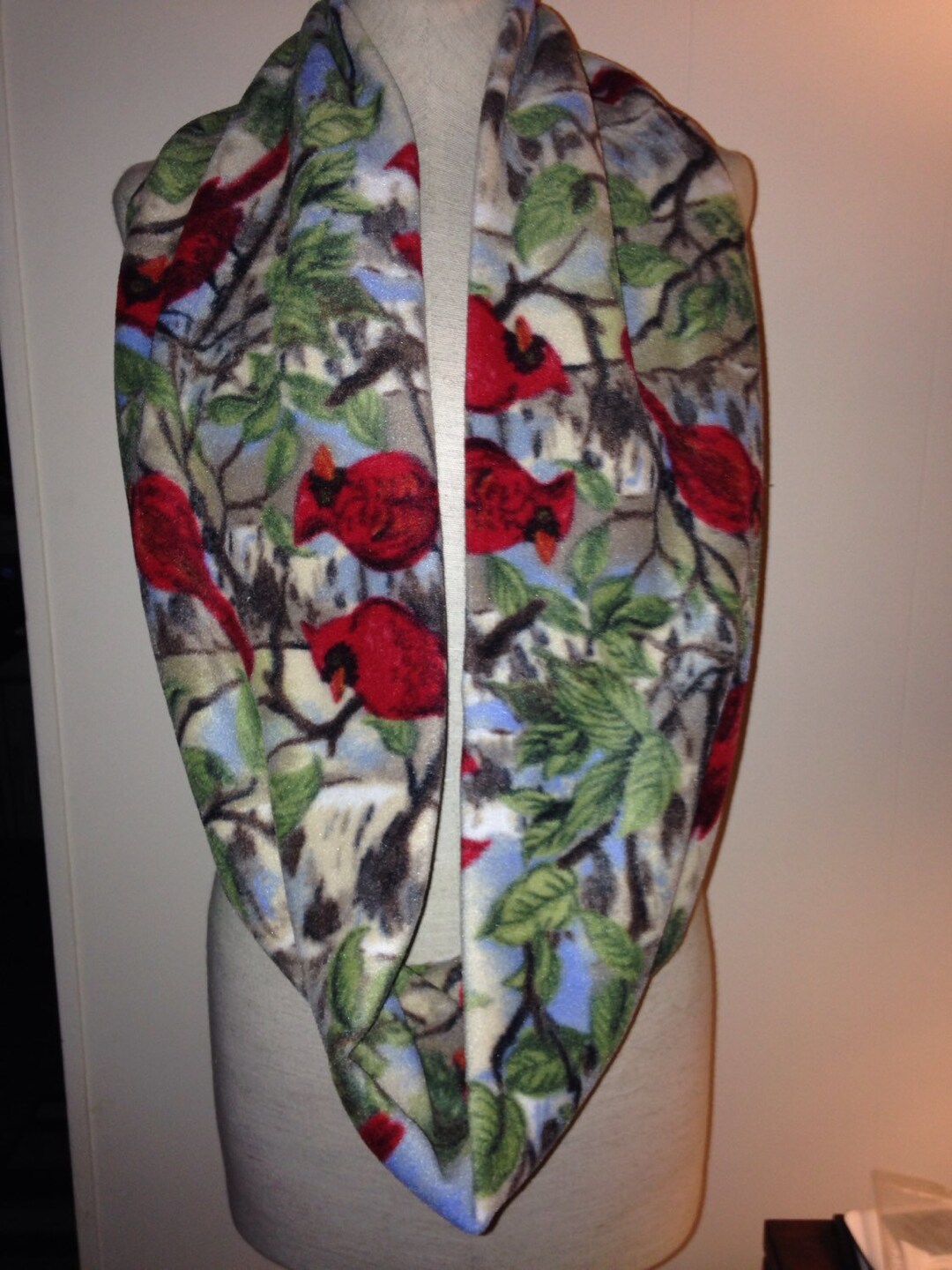 Cardinal Bird Lover Fleece Infinity Scarf Loop Scarf - Etsy