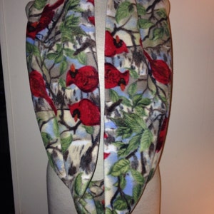 Cardinal Bird Lover Fleece Infinity Scarf Loop Scarf - Etsy