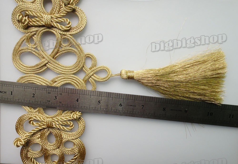 Golden Hand Knit Braid Tassels Deco Vintage Sewing Fastener - Etsy