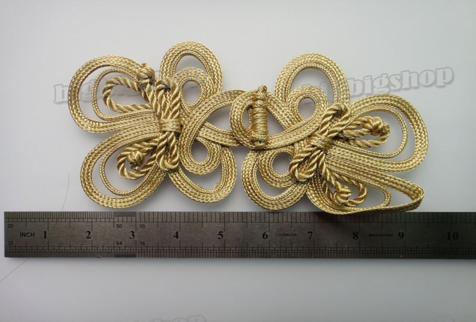 Golden Extra Large Hand Knit Braid Deco Vintage Sewing | Etsy