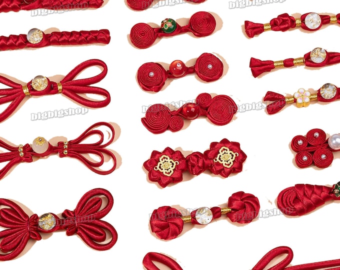 5pcs Sewing Fasteners Chinese Knot Button Cheongsam Frog Closure With ...