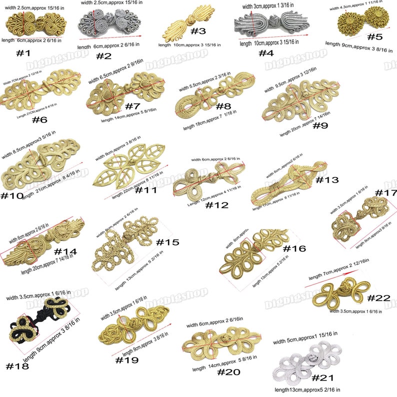 Chinese Frogs Button Closures Hook & Eye Fastener Sewing Quilting ...
