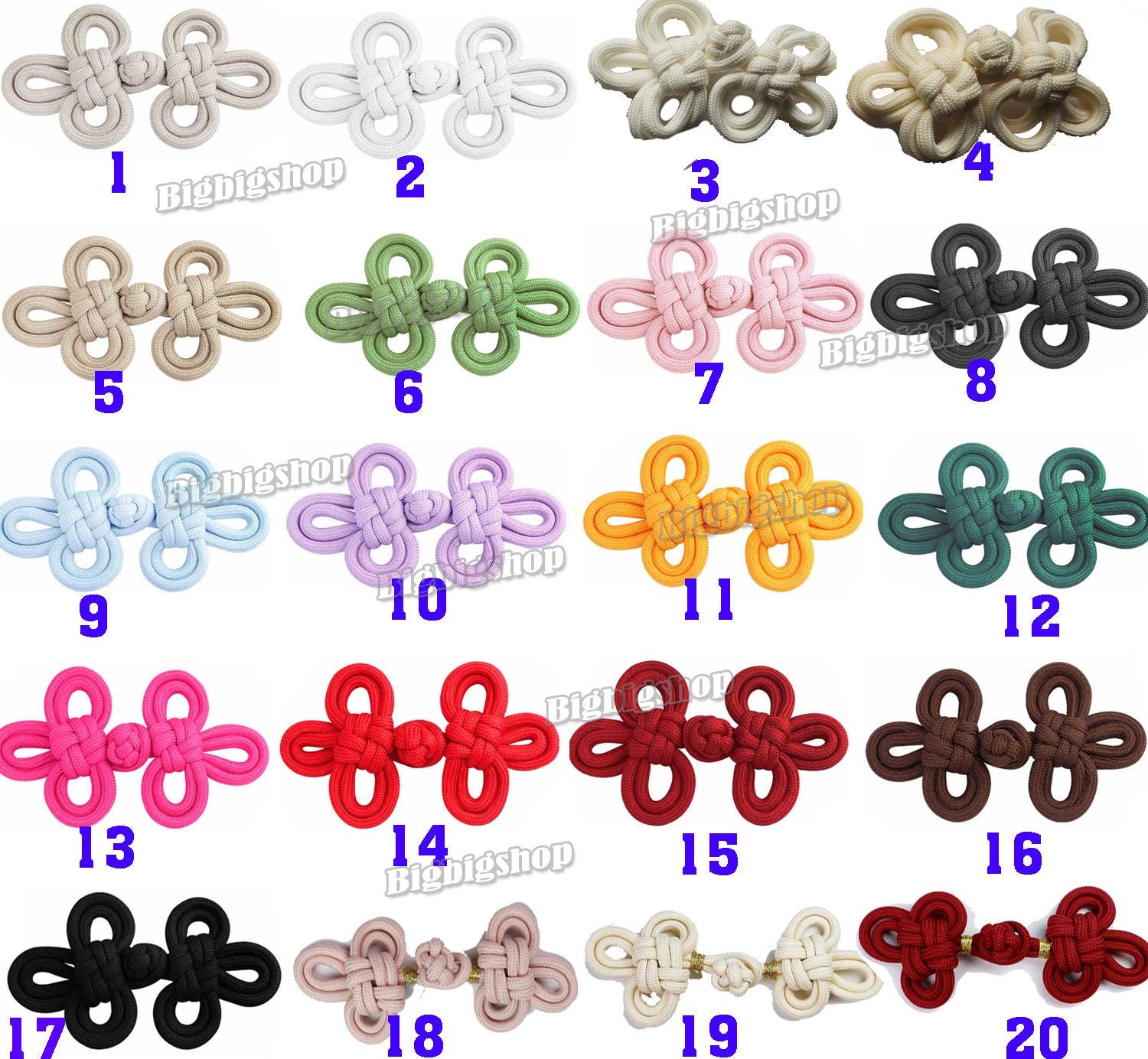 5pcs Chinese Frog Button Hook and Eye Fastener Sewing Fasteners Fabric ...