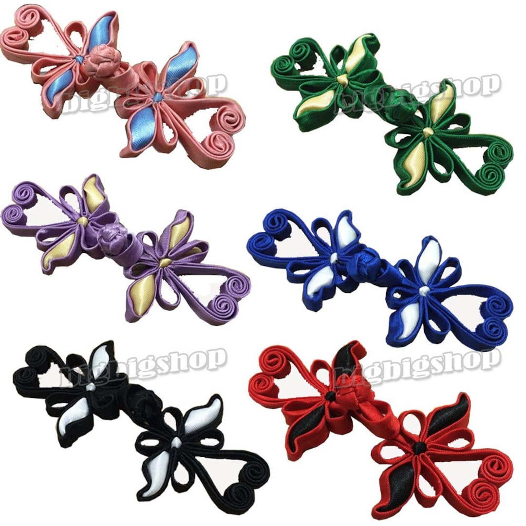 Fabric Sewing Fasteners Handmade Butterfly Dragonfly Chinese Closure ...