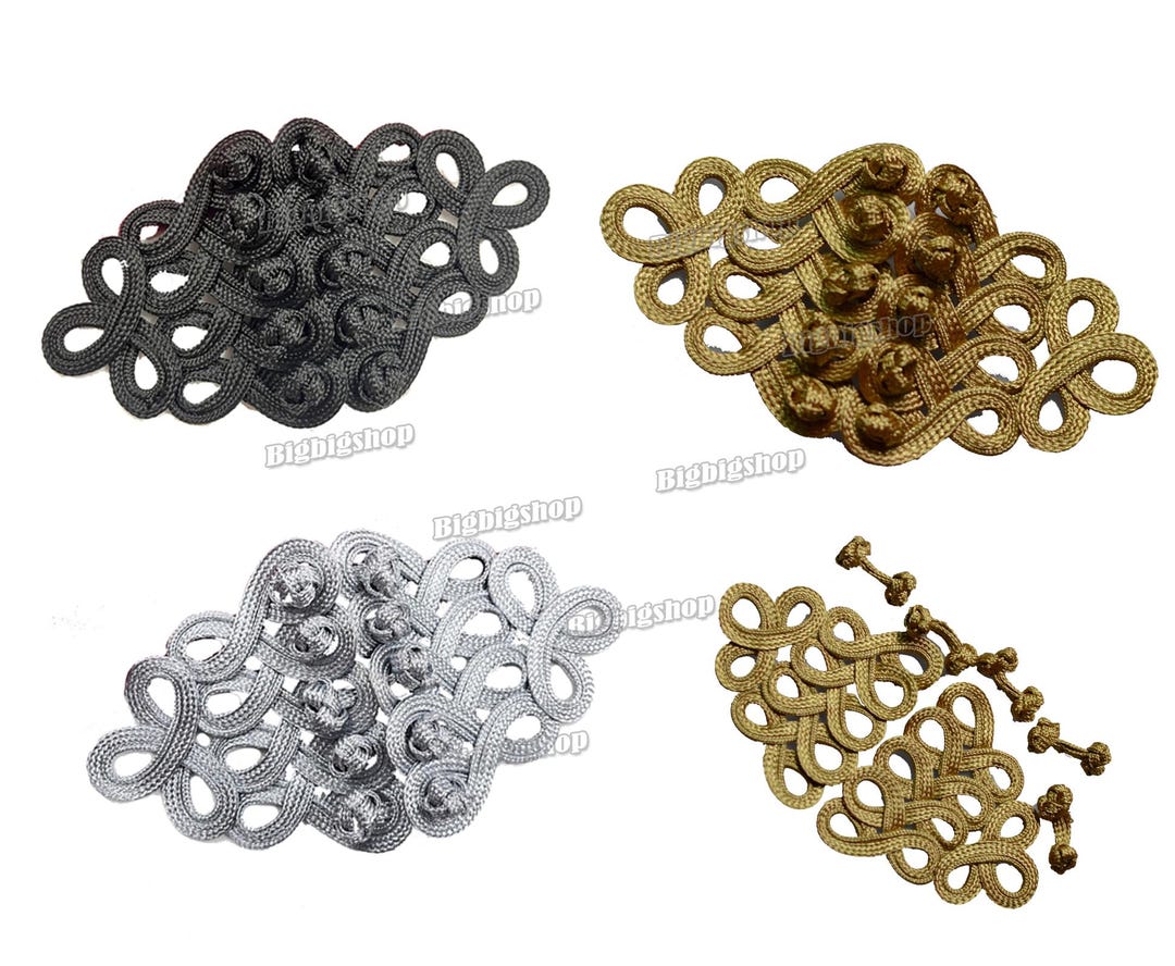 1/5 Chinese Frog Button Closure Hook and Eye Sewing Fasteners Hand Knit ...