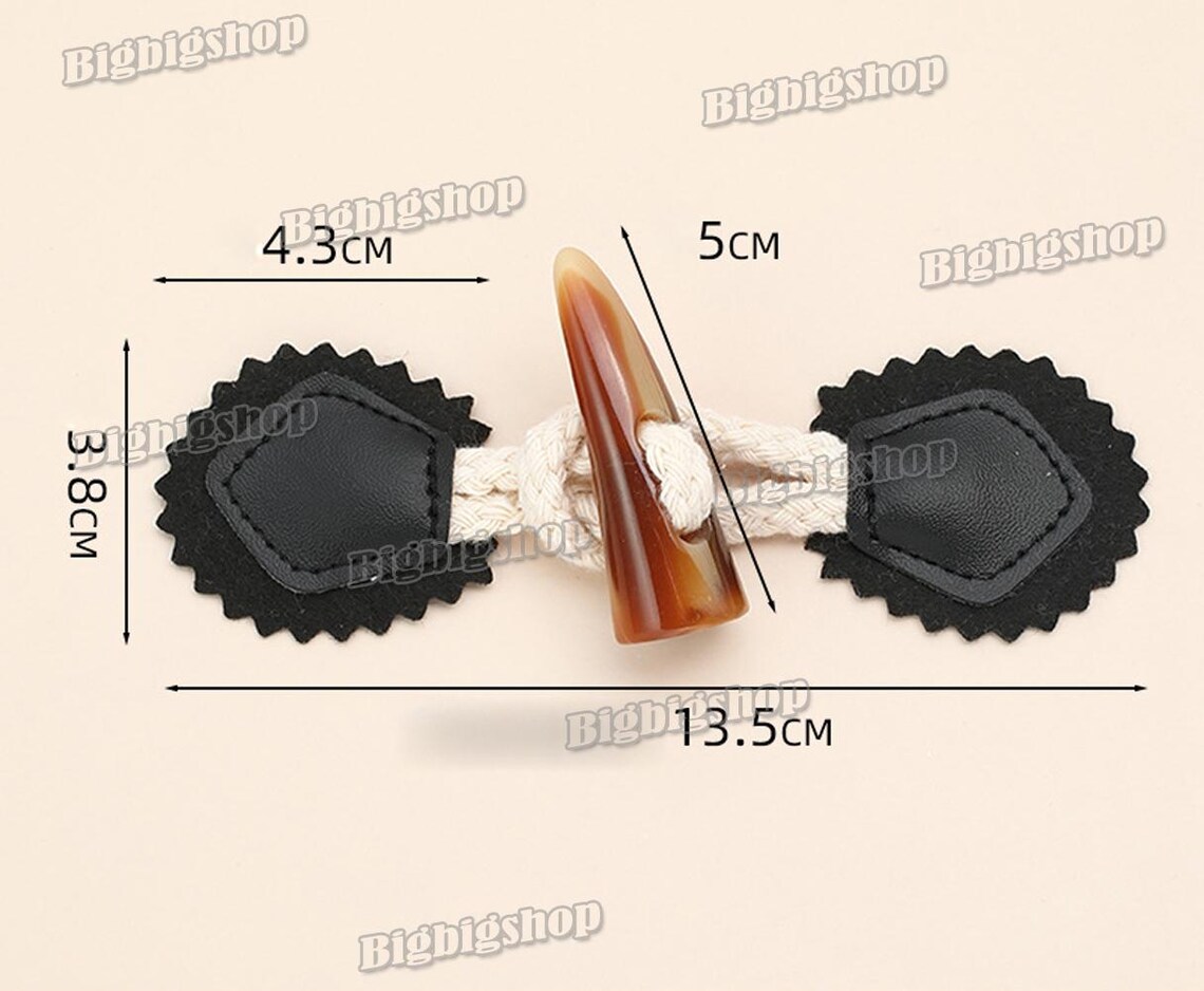 5pcs/10pcs Ox Horn Buckle Synthetic Leather Frog Toggle Clasp Buttons ...