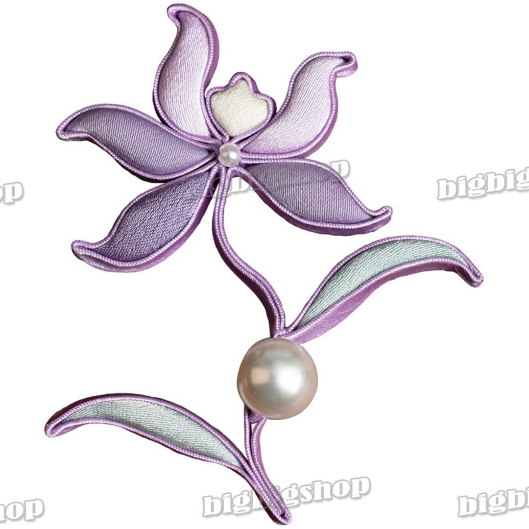 1pcs Lilac Chinese Frog Button Hook and Eye Sewing Flower Floral ...