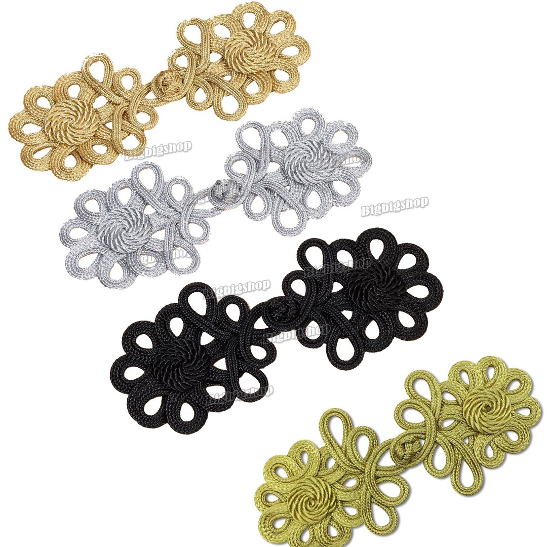 1/5 Chinese Frog Button Closures Hook and Eye Sewing Fastener Hand Knit ...