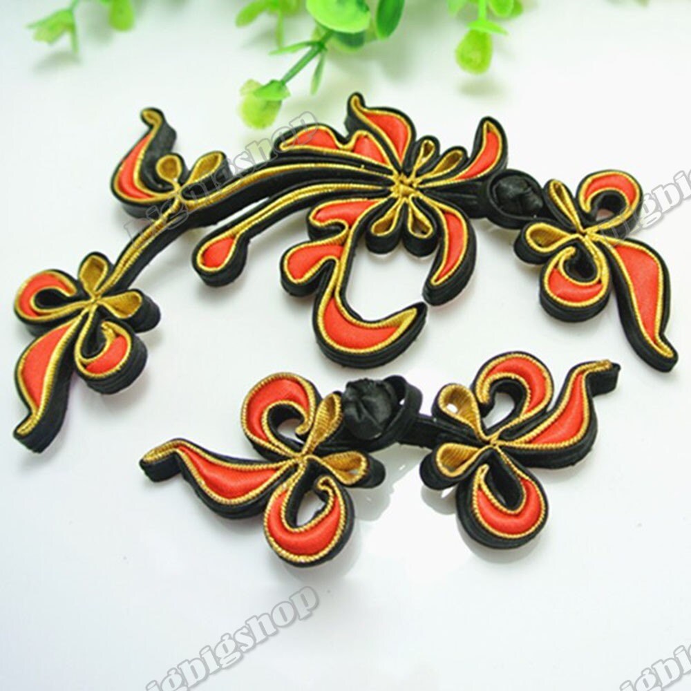 Fabric Sewing Fasteners Satin Flower Handmade Chinese Closure Knot Frog ...