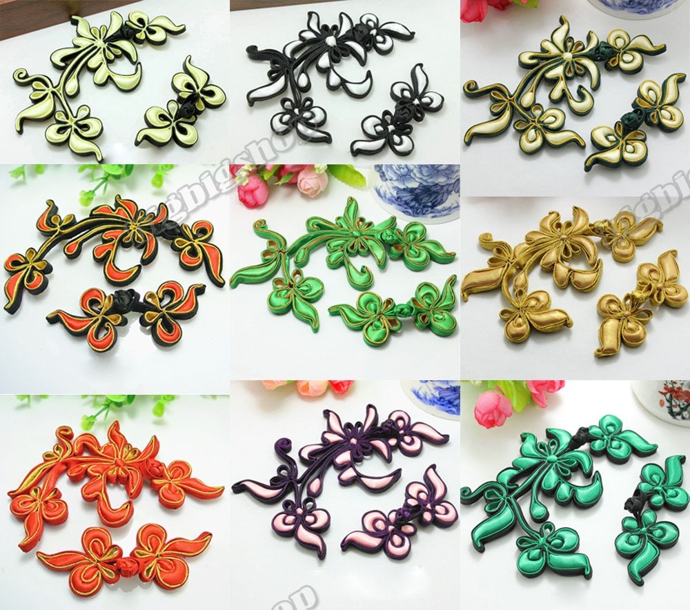 Fabric Sewing Fasteners Satin Flower Handmade Chinese Closure - Etsy