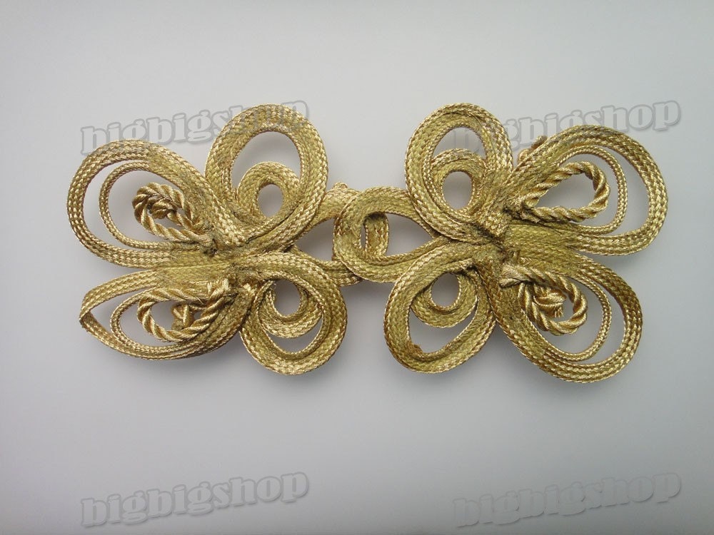 Golden Extra Large Hand Knit Braid Deco Vintage Sewing - Etsy