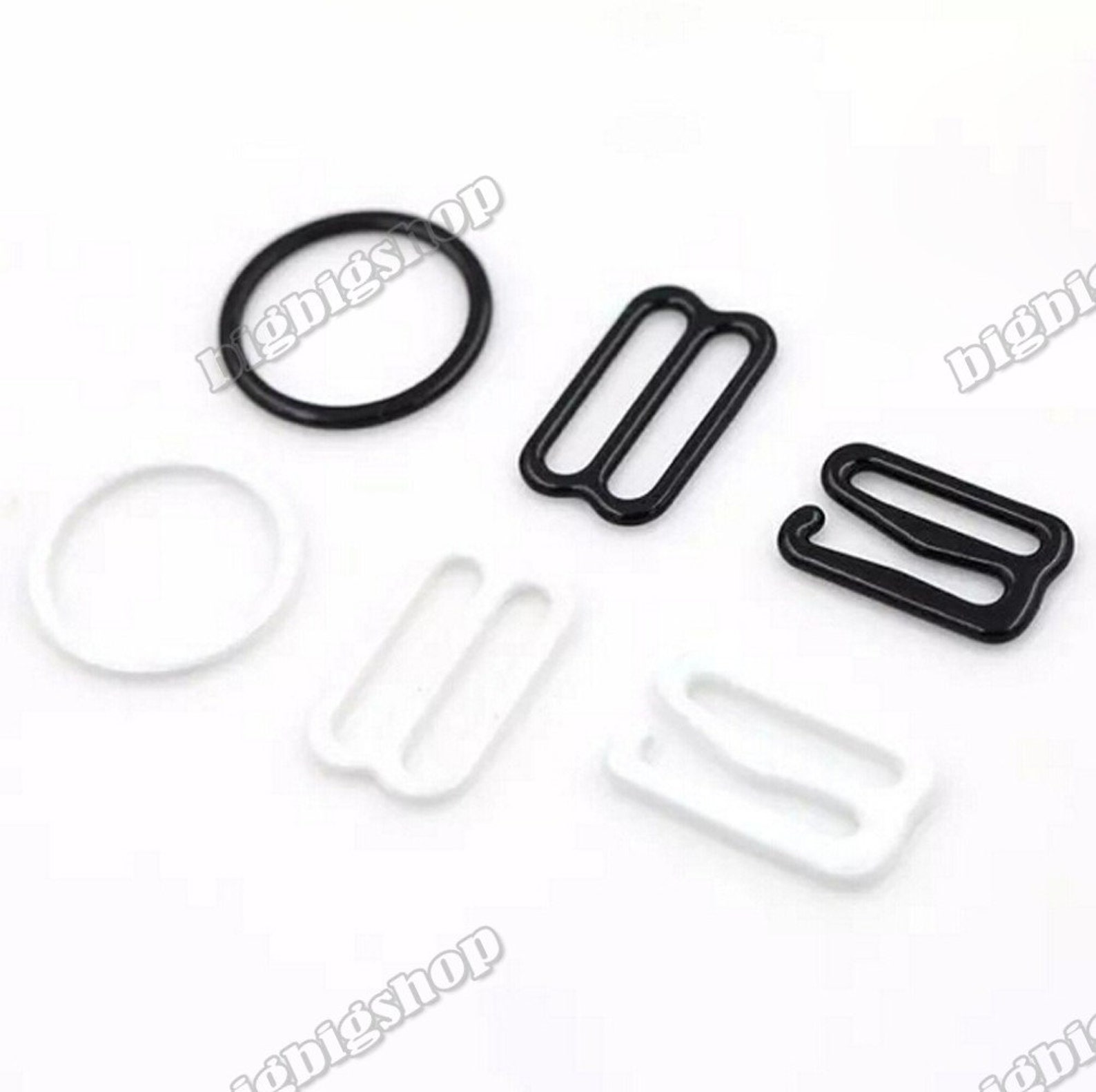 Lots 100pcs Nylon Coated Metal Bra Lingerie Adjustment Strap Slides ...