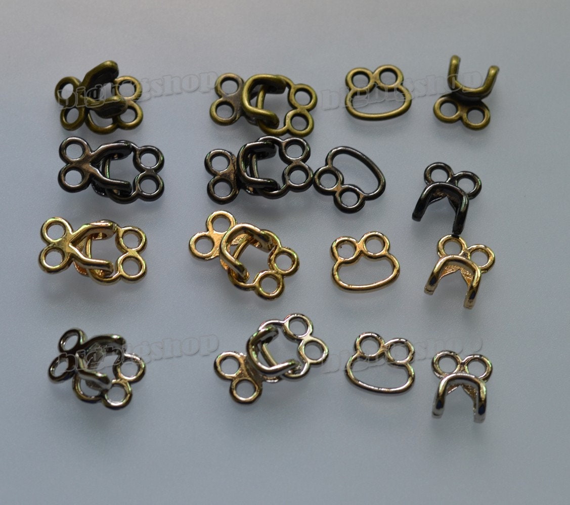 Brass Metal Hook and Eye Fur Coat Clasps Closure Bikini Bra Strap ...