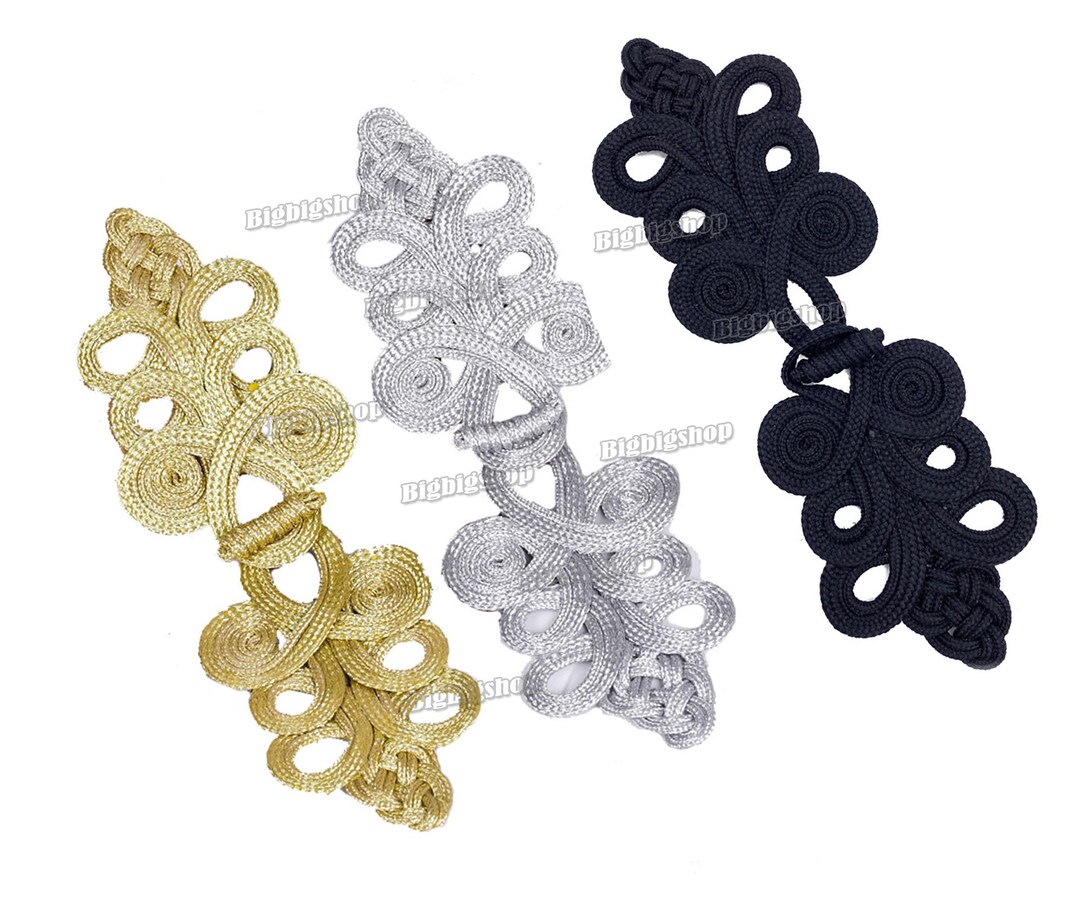1/5 Chinese Frog Button Closures Hook and Eye Gold Tone Sewing ...