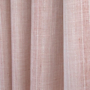 Blush Stripe Luxury Drapes, Handmade Curtains, Heavy Linen Blend Woven ...