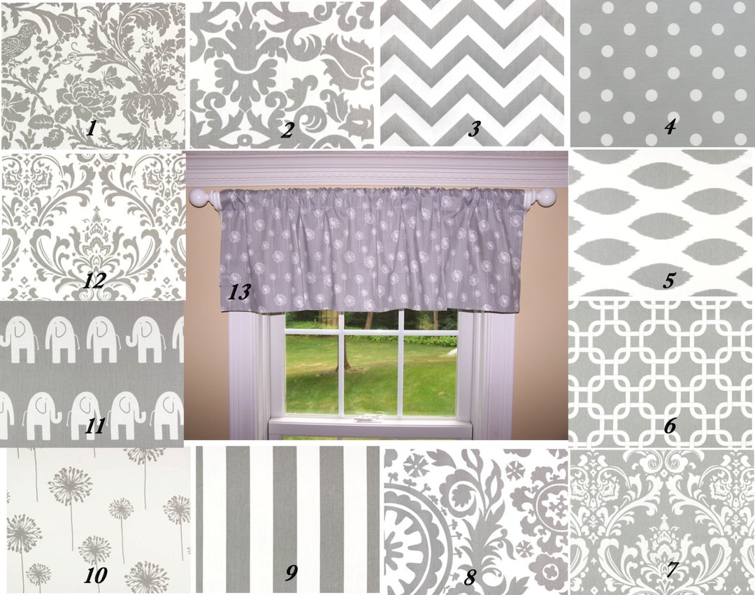 Grey Valance.premier Prints Fabric,valance.one Curtain Panel.curtain ...