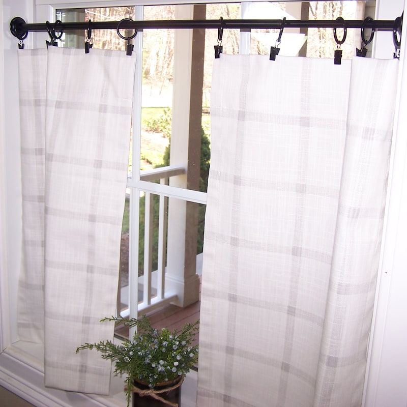 Black Windowpane Curtains - Etsy