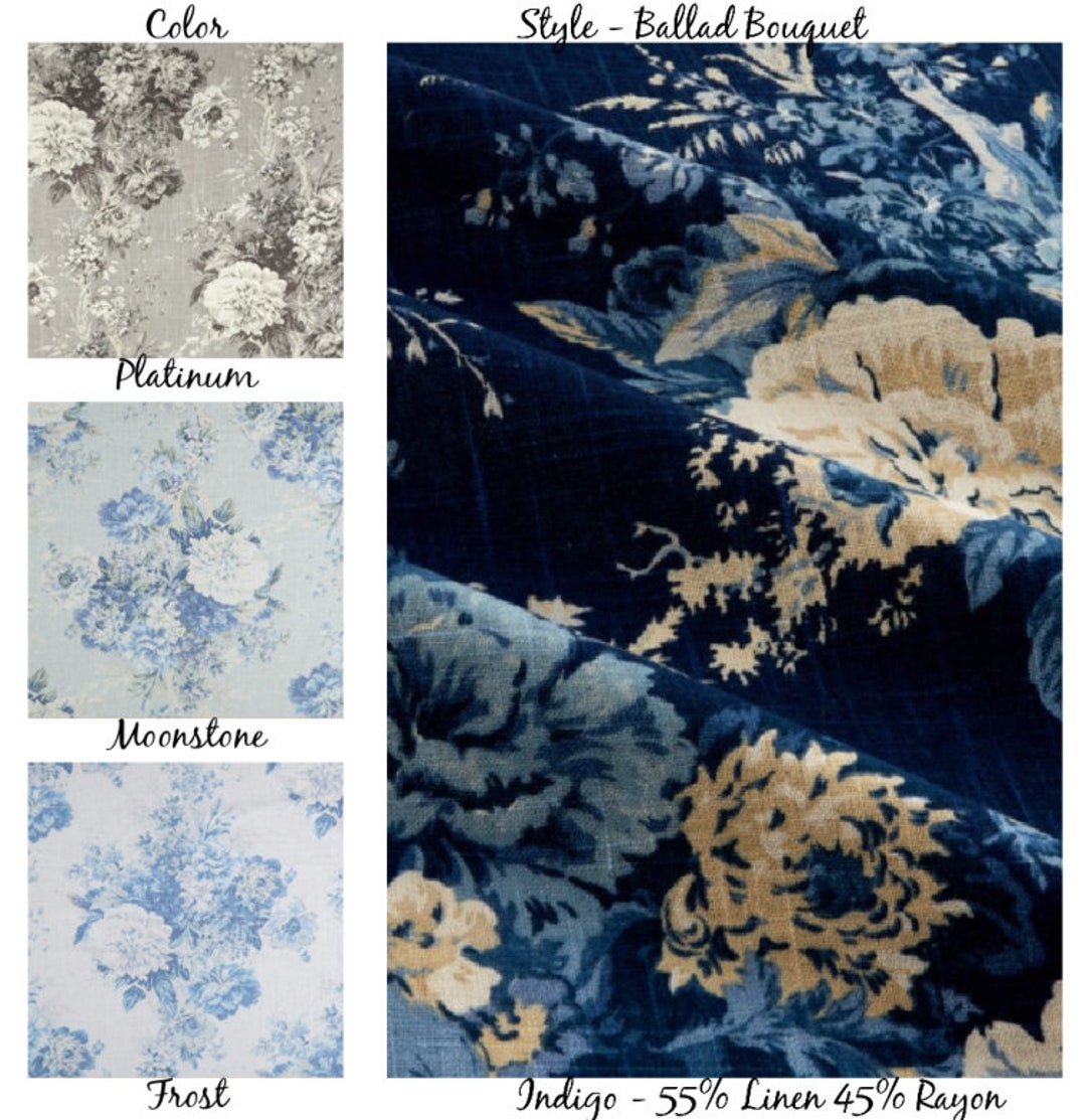 Ballad Bouquet 4 Colors, Luxury Linen, Indigo Blue Cream Rose, 2 ...