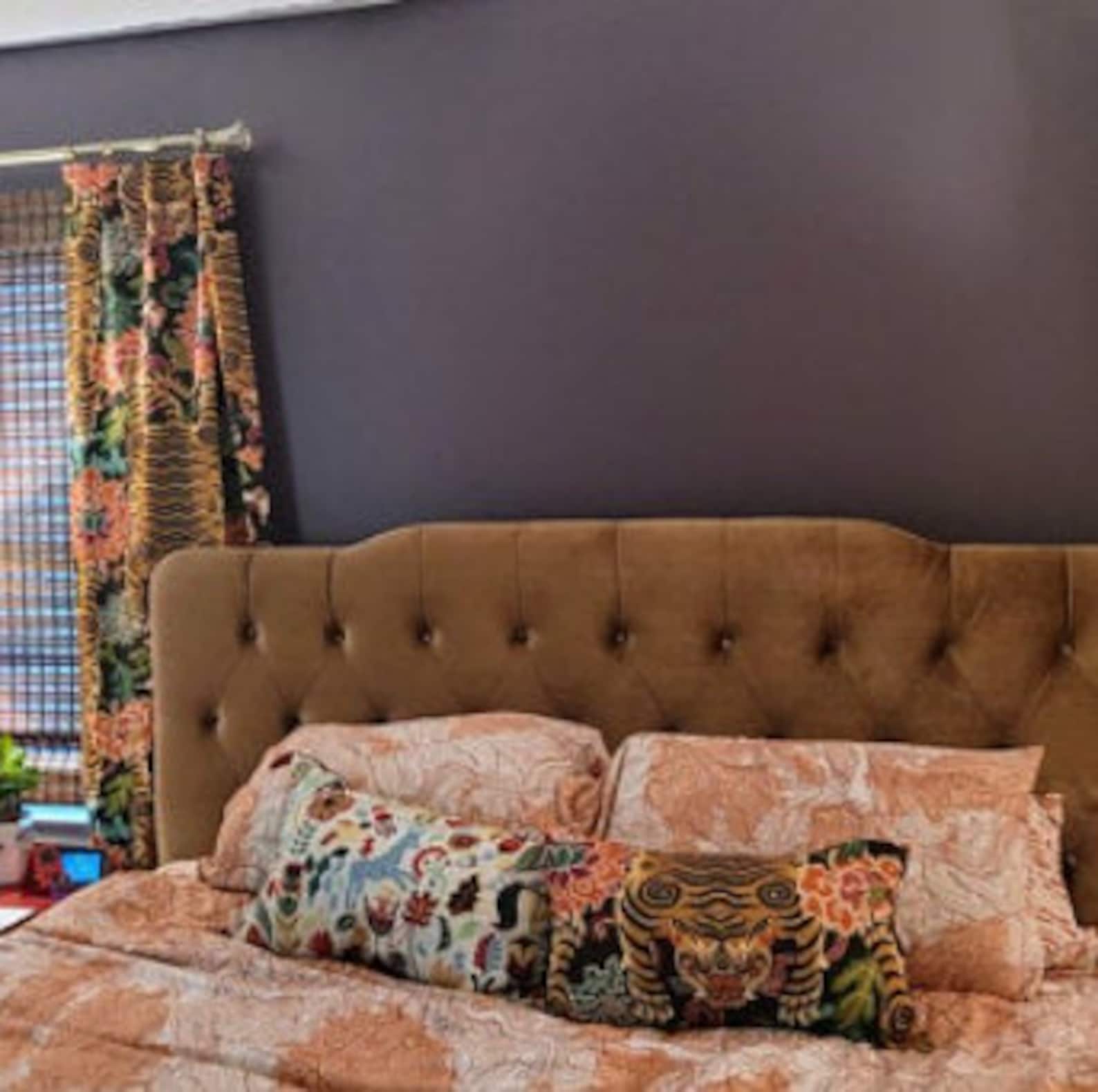 Slate Tiger Curtains, Cotton Basketweave Drapes, Bedroom, Living Room ...