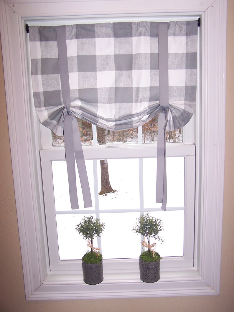 Buffalo Check Valance - Stationary - Plaid - French Country - Farmhouse ...