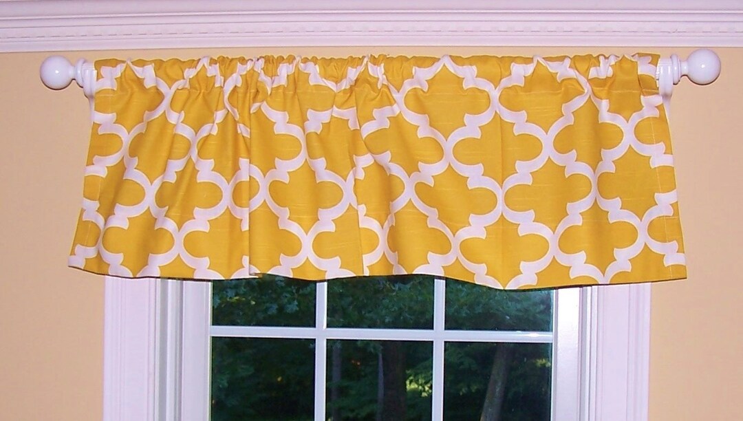 Yellow Window Valance,yellow Curtains, Valance, Custom Drapery Panel ...