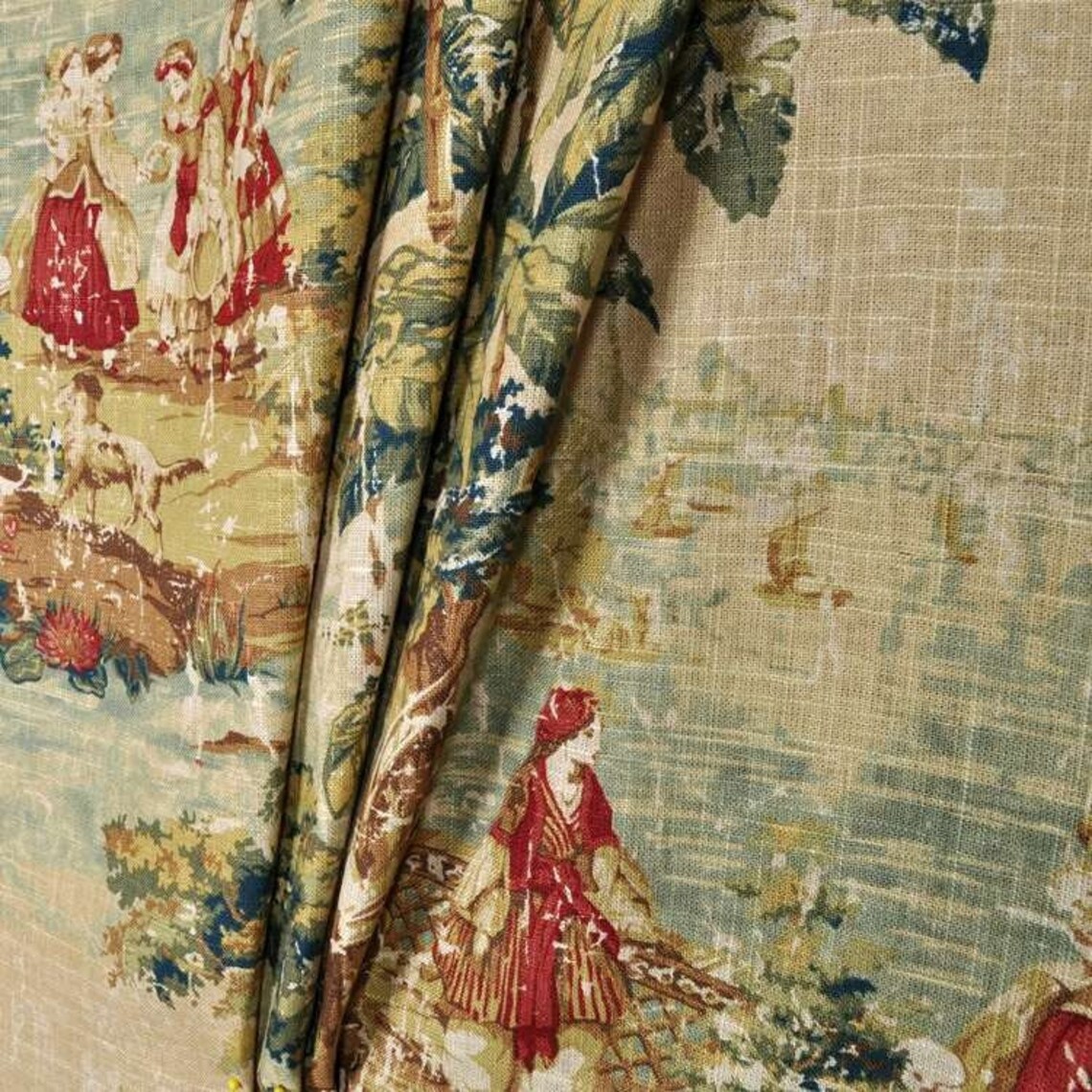 Covington Bosporus Antique Red Curtains Heavy Linen Drapes - Etsy