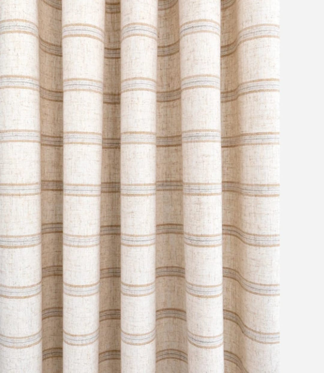 Luxury Stripe Drapes, Heavy Linen Blend Woven, Modern Farmhouse ...