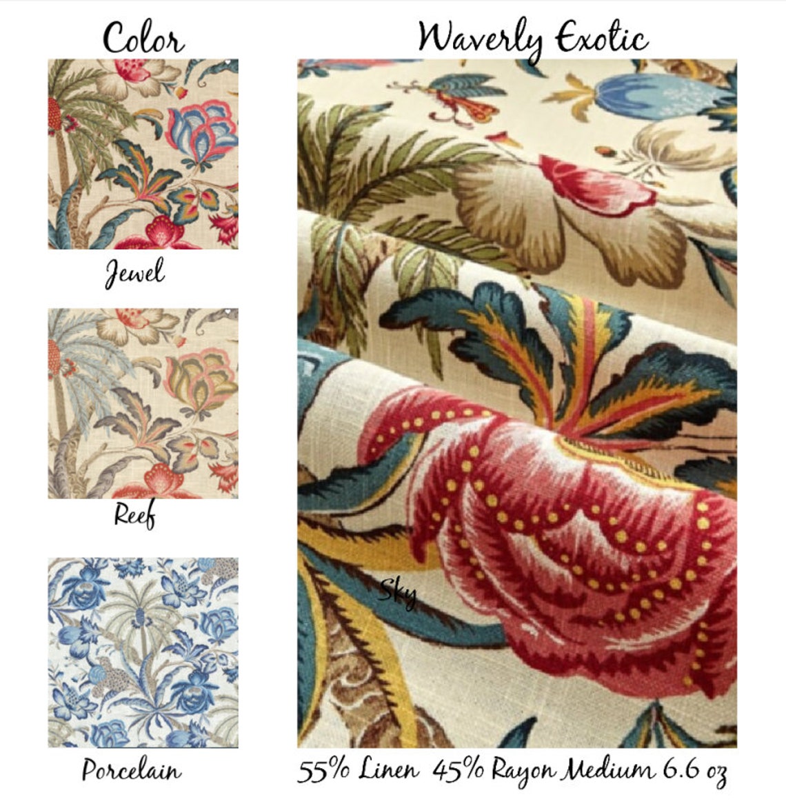 Waverly Exotic Jewel Luxury Linen, Bedroom, Living Room, Kitchen ...
