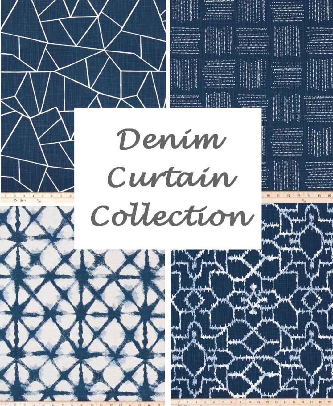 Italian Denim Color Curtains, Custom Curtains,pair Drapery Panels ...