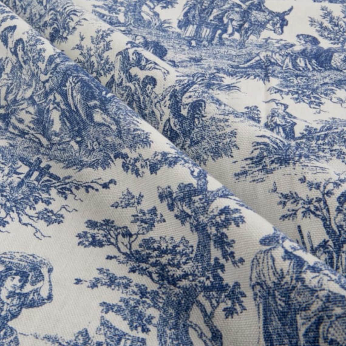 Blue Curtains, Waverly Rustic Toile, Indigo Blue Toile, Custom Curtains ...