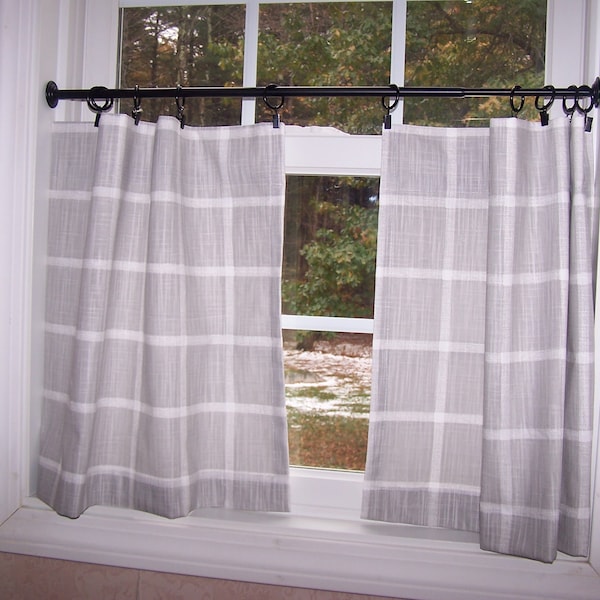 Window Pane Plaid Cafe Curtains - Etsy